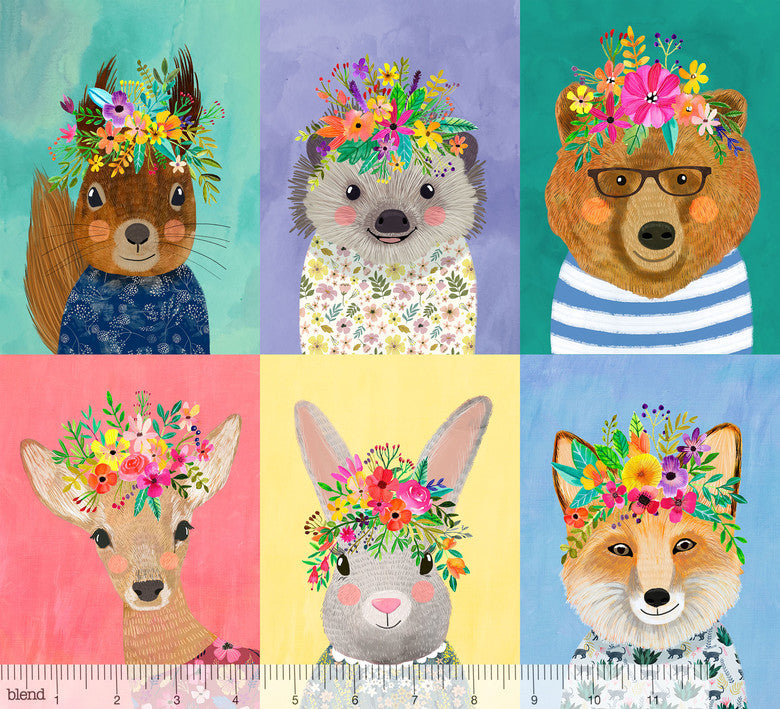 Forest Friends Panel in Multi by Blend Fabrics – studiofabricshop